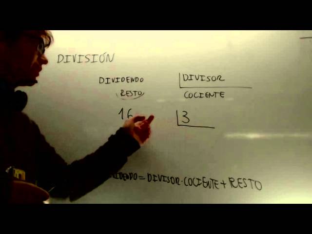 Operaciones matemáticas: dividendo divisor cociente y resto