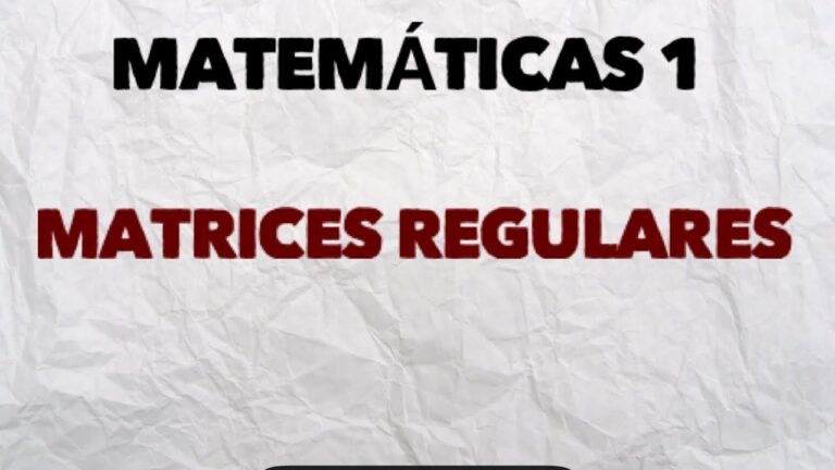 ¿Qué es una matriz regular?